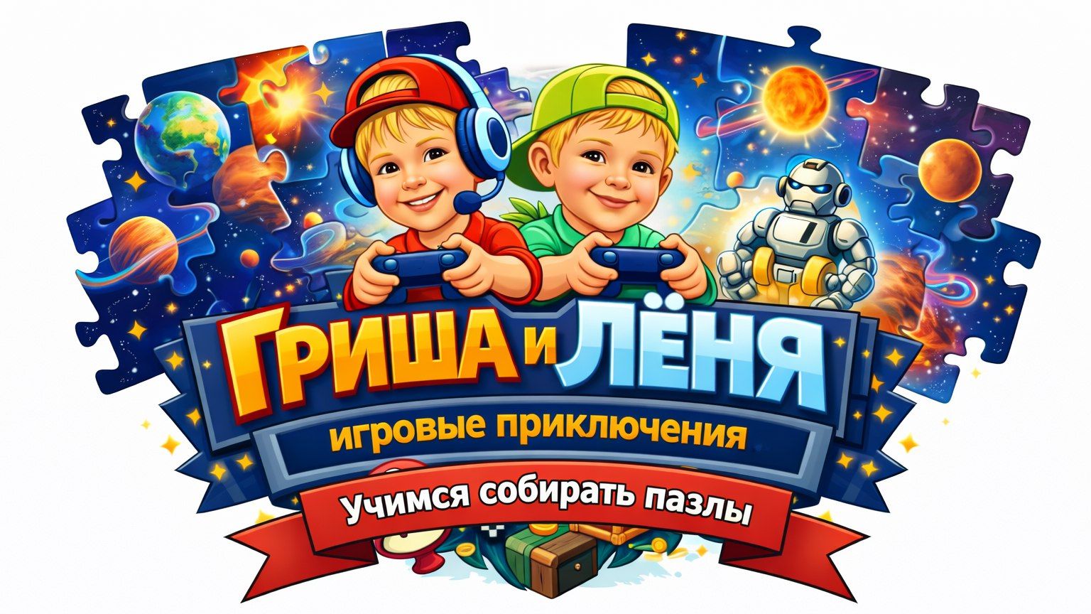 Учимся собирать пазлы / Гриша и Лёня: игровые приключения