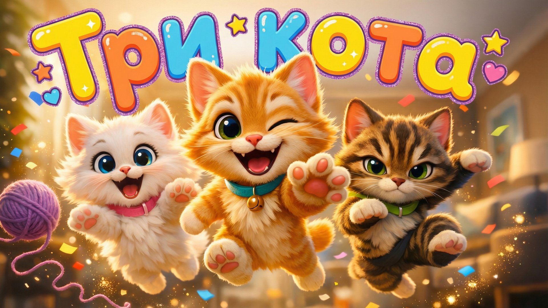 Три кота разбойника 🐱 | Детская песенка | Песни для малышей | 3 кота