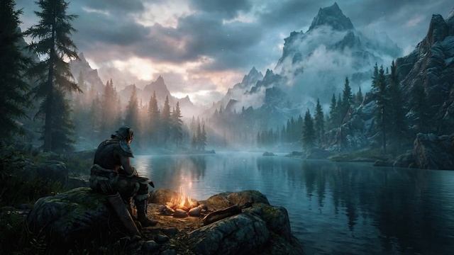 Хлад долины - Нежная музыка и атмосфера из игры Skyrim, фоновая музыка для отдыха