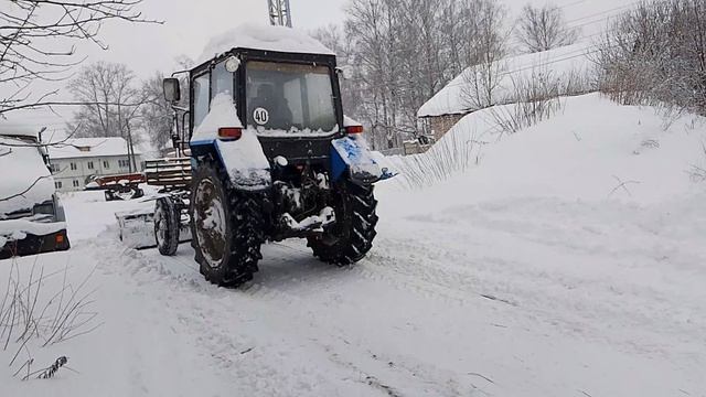 Зима .январь 2026. МТЗ-80 с отвалом!