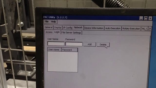 Изменение имени пользователя и пароля ftp доступа к контроллеру
