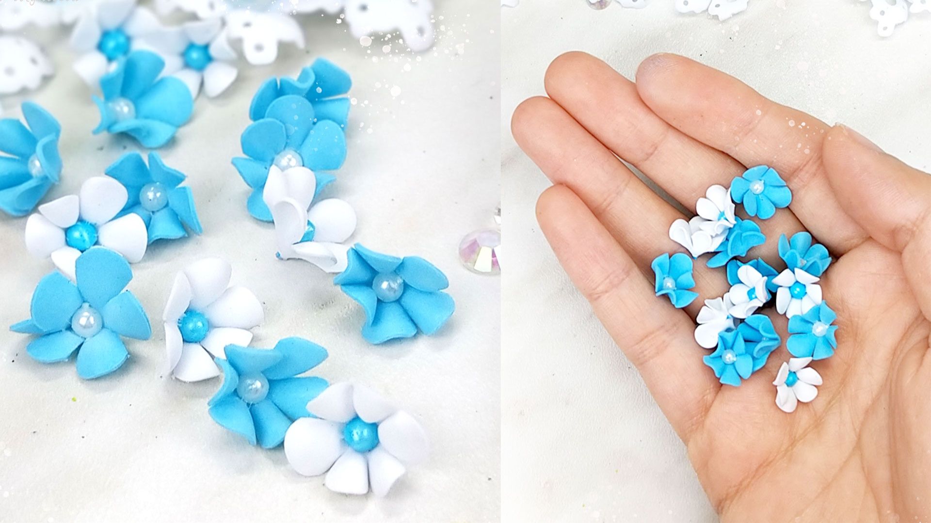 Как я делаю маленькие цветы из фоамирана для украшения новогодней открытки. Идеи своими руками DIY