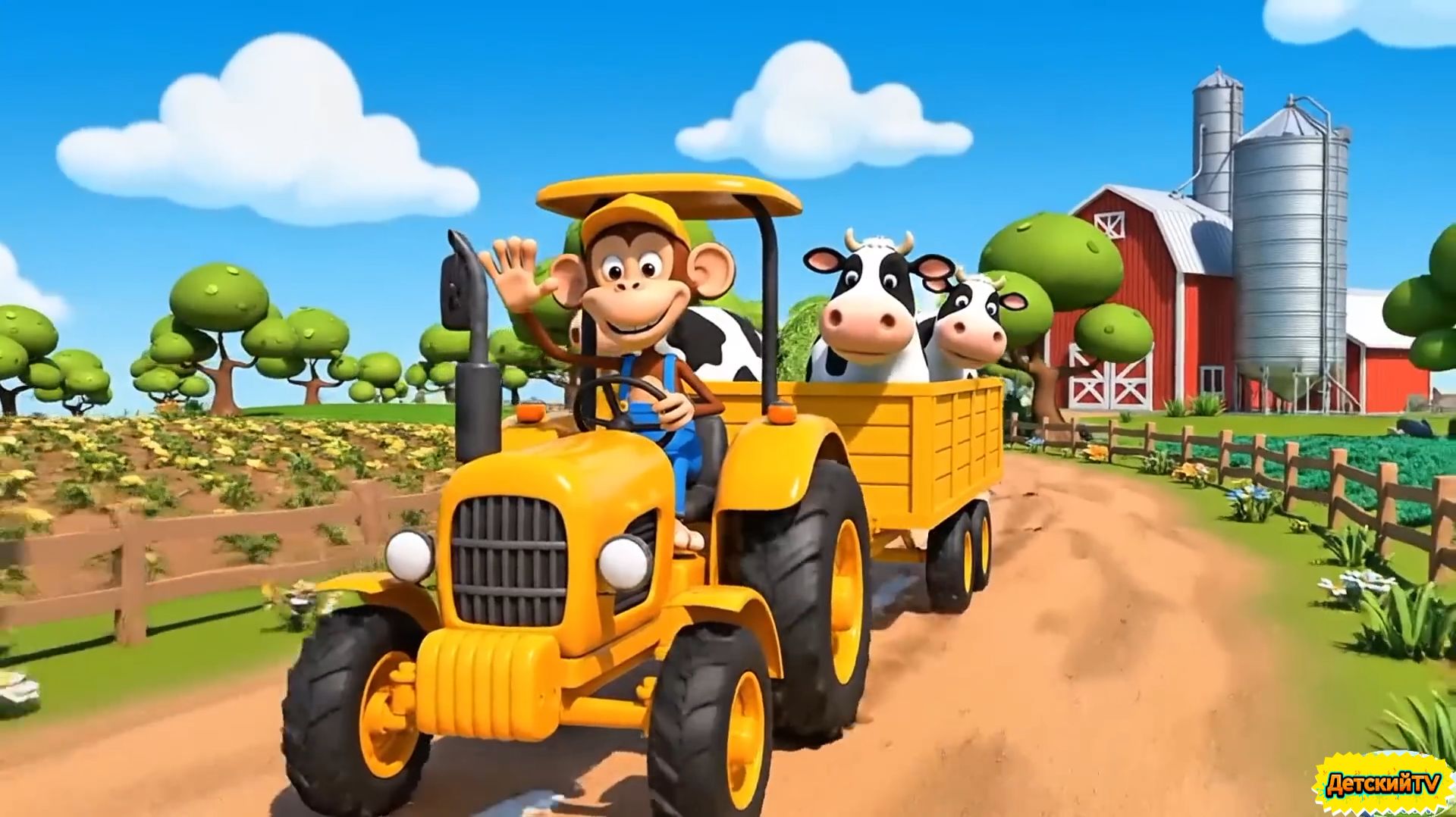 Обезьянка-фермер 🐒🚜 удивительные приключения на ферме | Мультфильм для детей