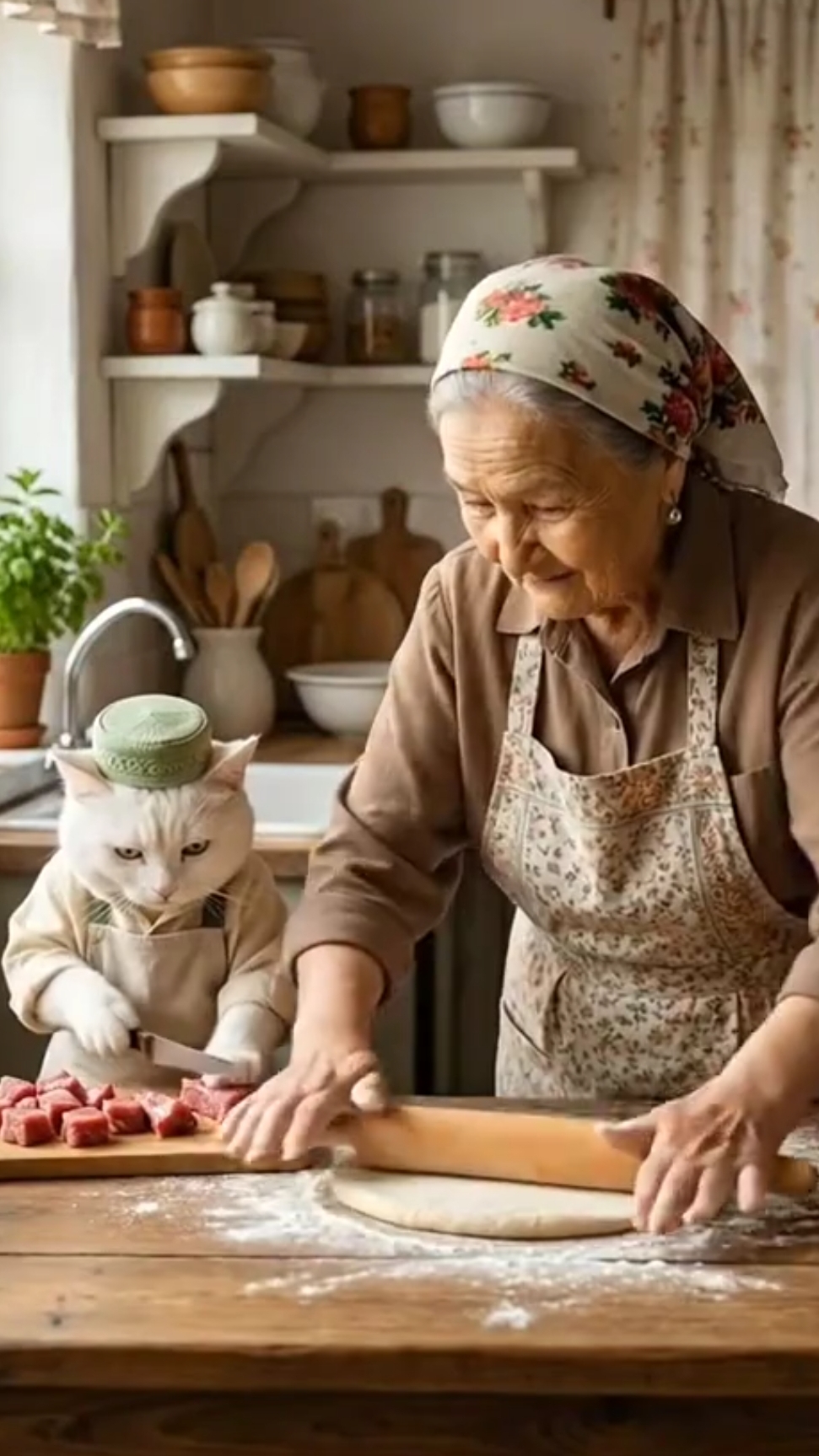 Бабуля из нейросети и его кошак