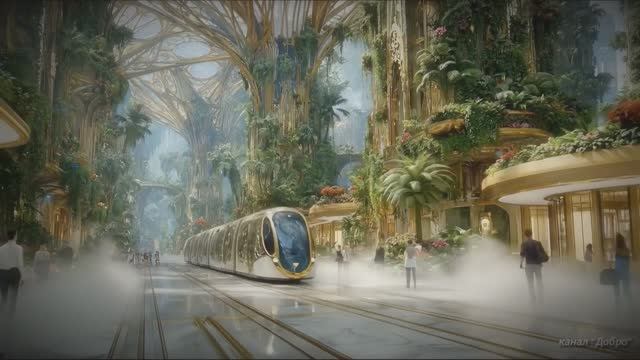 Научно-фантастический фильм-путешествие по Золотому роскошному городу С футуристическим городским