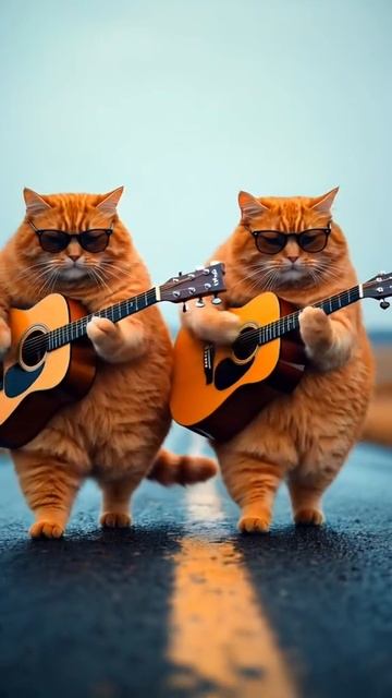 Два рыжих котика музыканта