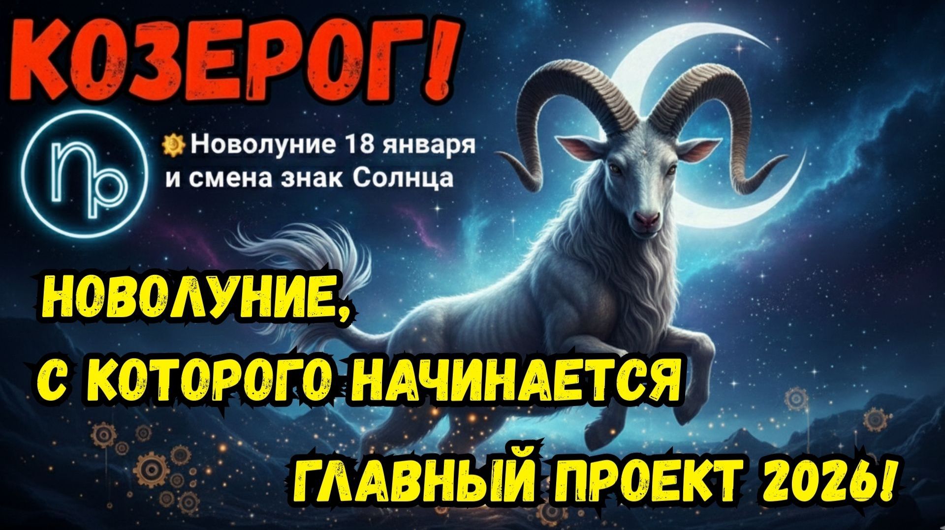 ♑️ КОЗЕРОГ! ☀️ Новолуние 18 января — Закладка фундамента и внедрение инноваций Ключевая идея!