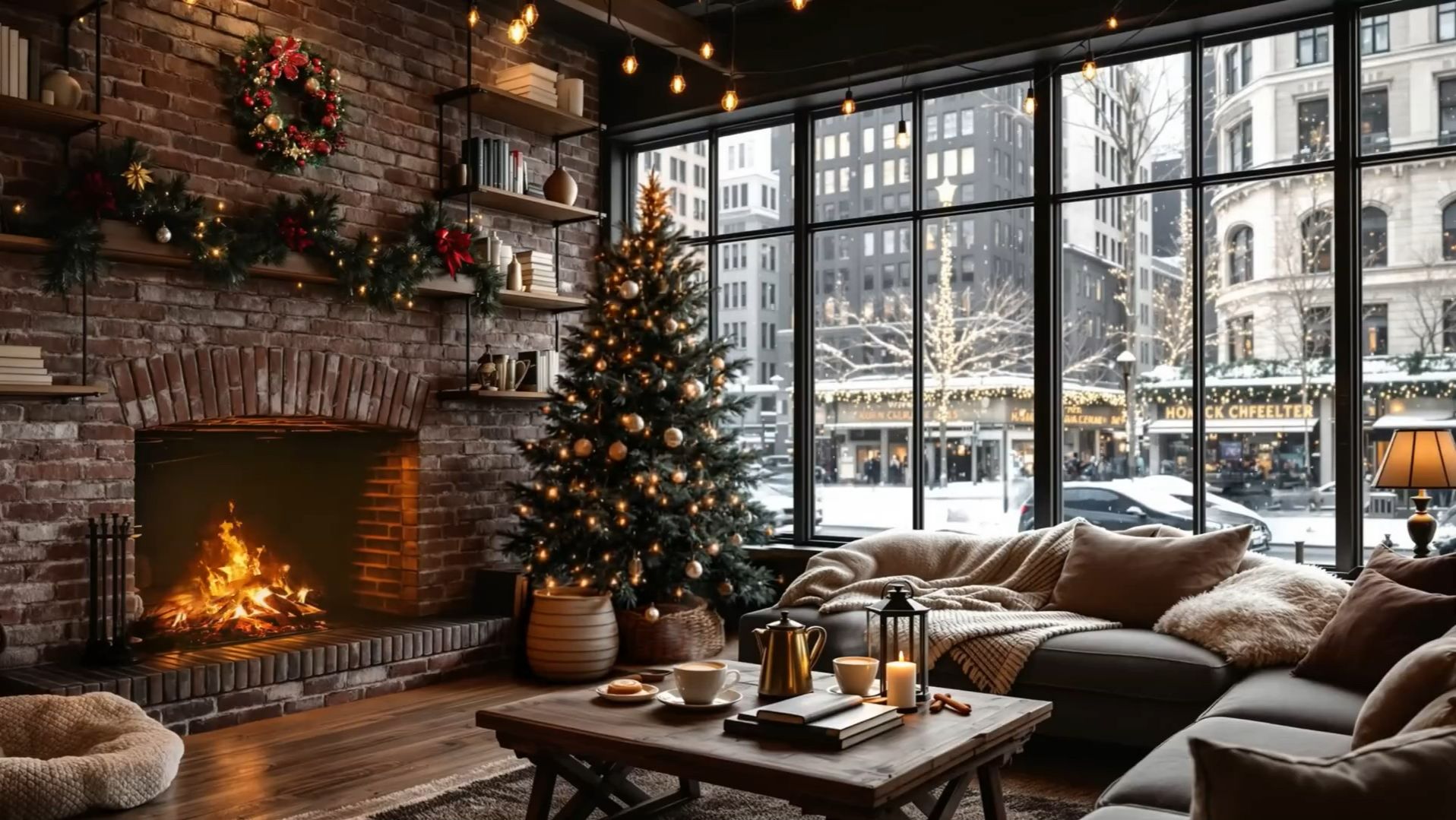 Зимняя кофейня и легкий Джаз