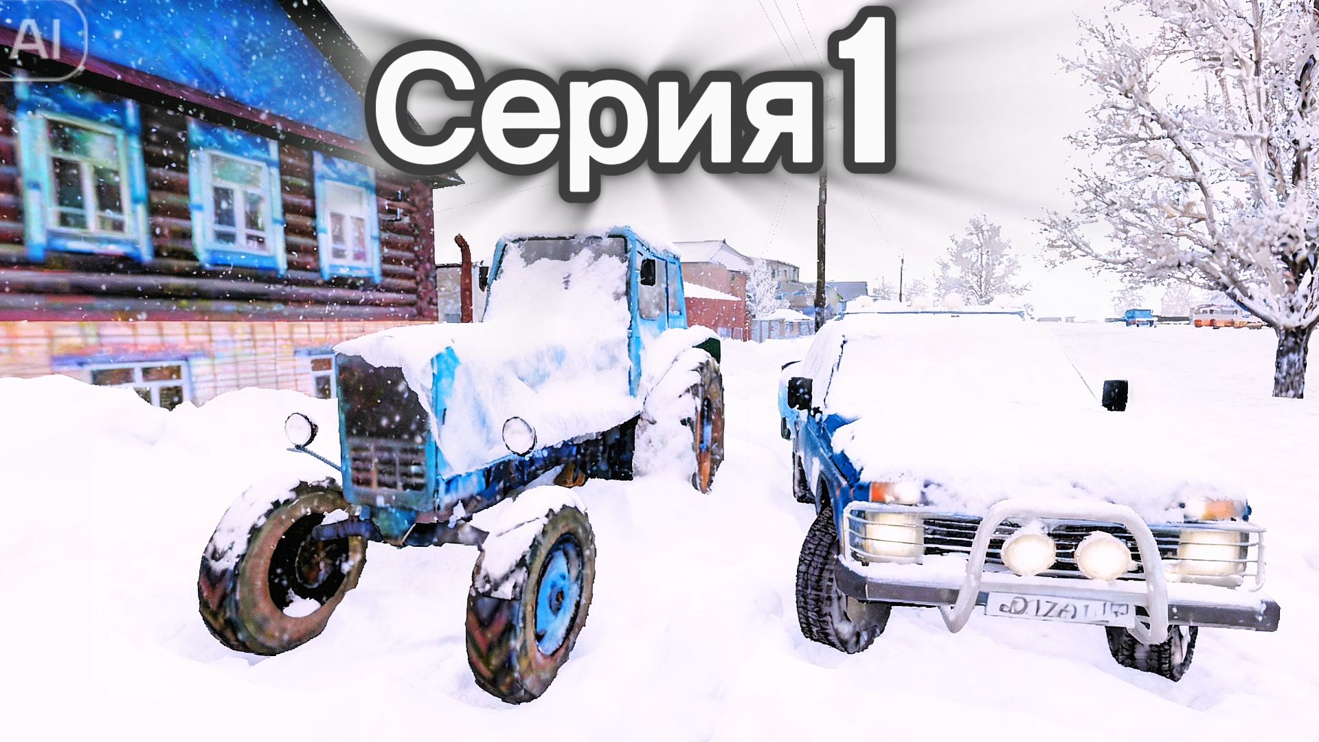 [RP] В Игре "Motor Depot". Зимняя рыбалка с другом: в путь до трактора и внедорожнике!»