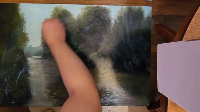 покрываю картину лаком_2й слой