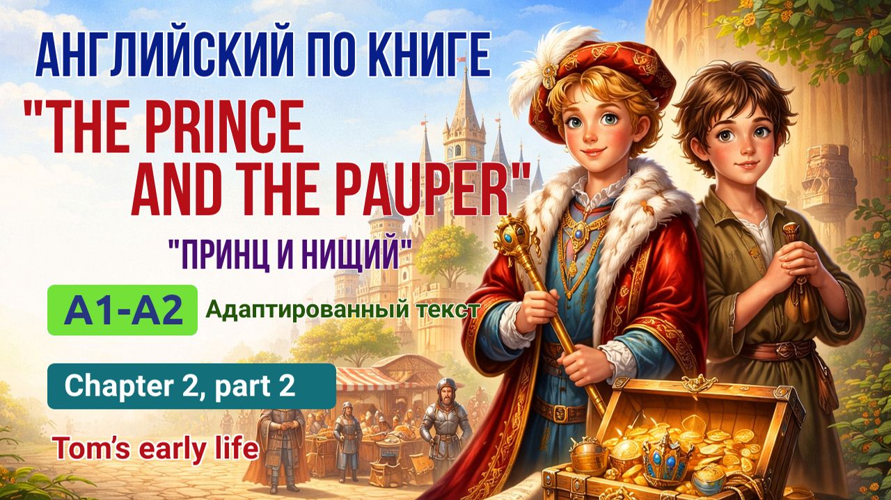 "Принц и нищий" на английском | Глава 2/2: Мечты и игры Тома в принца и суровая реальность. | A1-A2