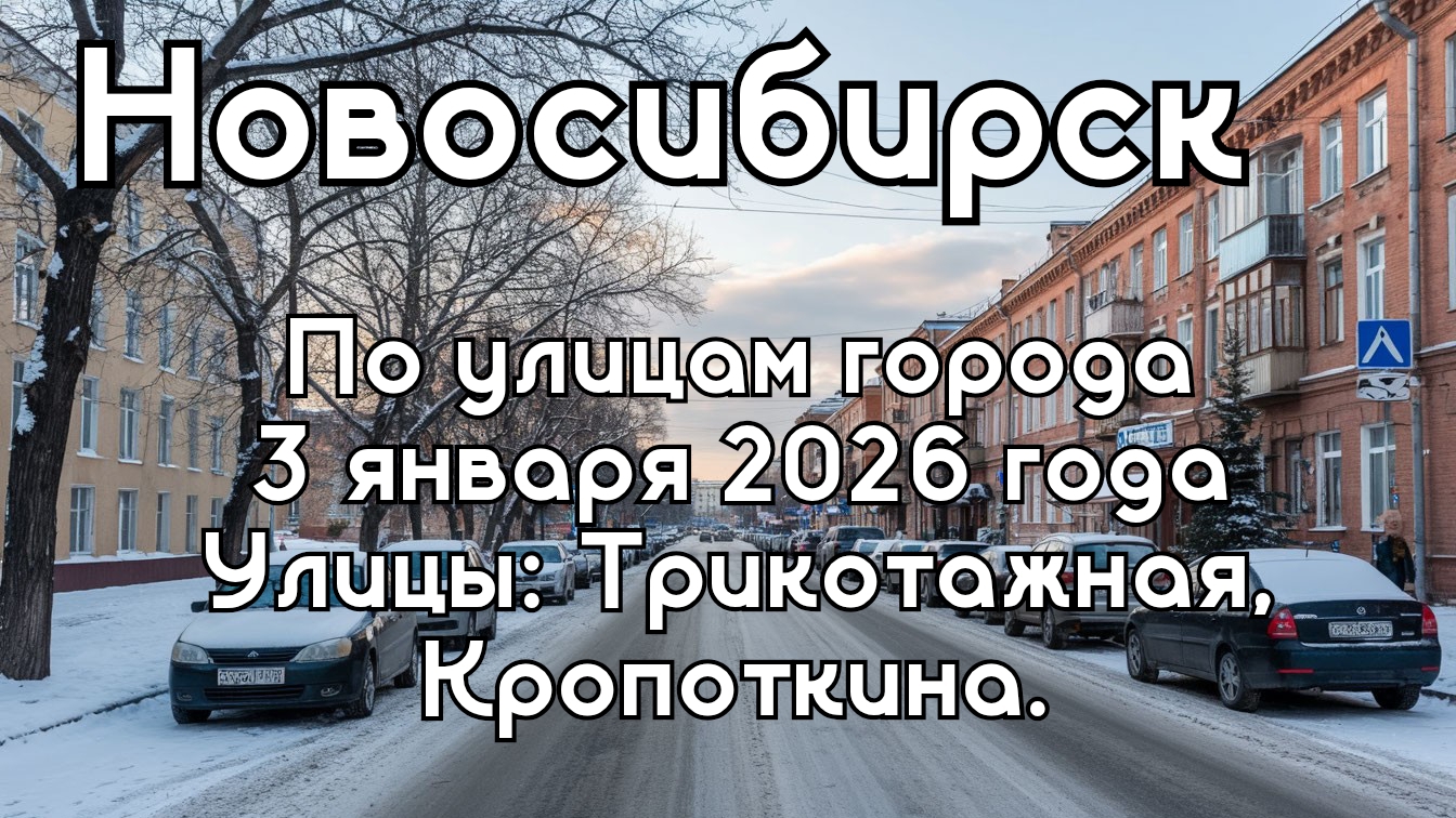 Новосибирск по улицам города 3 января 2026 года. Улицы: Трикотажная, Кропоткина.