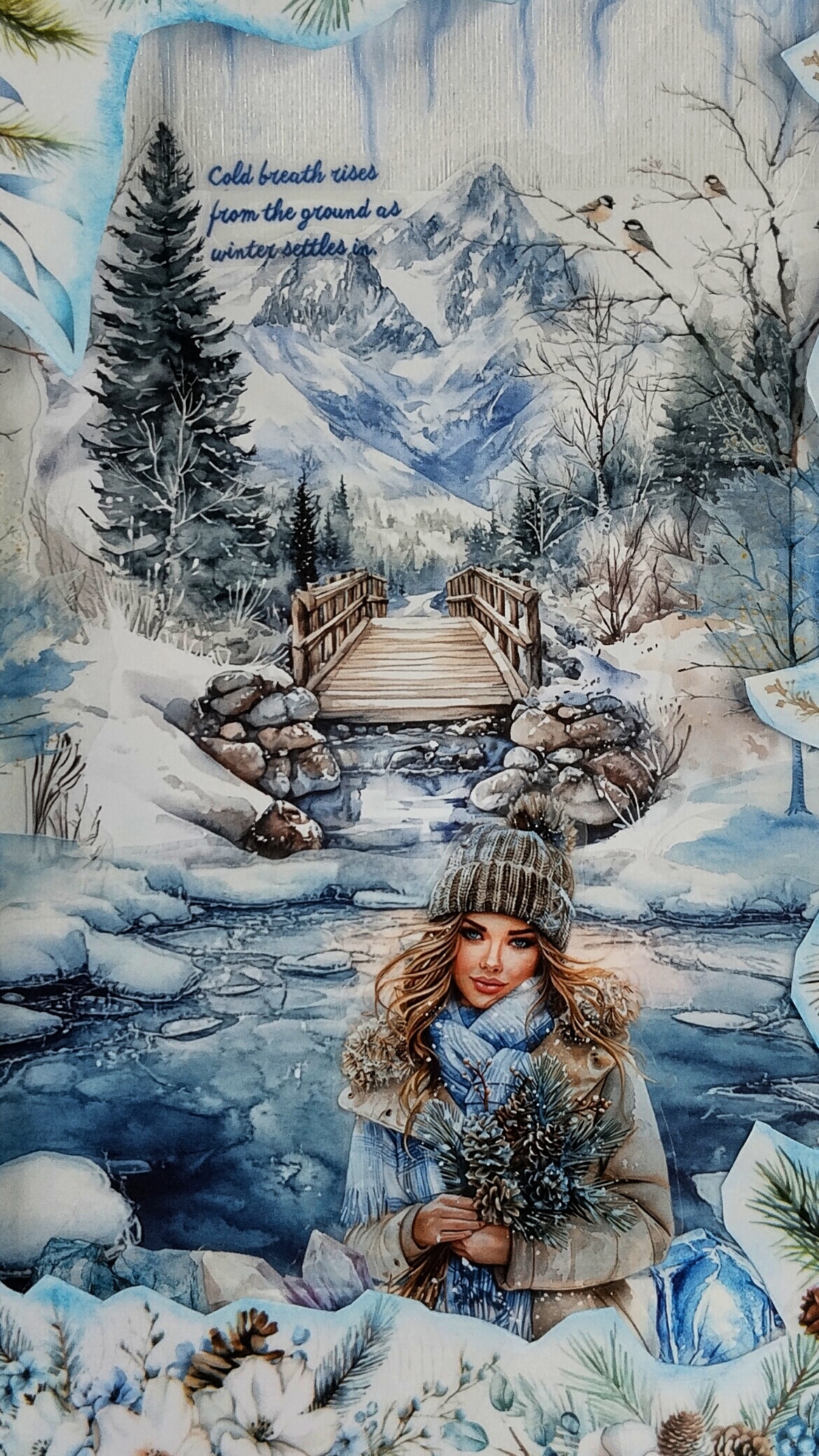 «Зимнее вдохновение» 🌲🧊❄️ #скрапбукинг #асмр #зима #снег #снежинки #лед #природа #красота #ель #ши