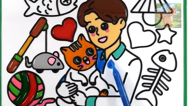 Рисование и раскраска из желе-домашние животные, милые котята