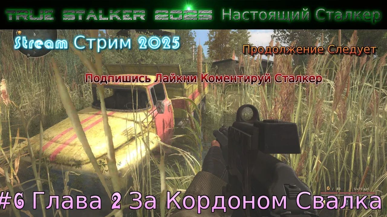 True Stalker 2025 Настоящий Сталкер Stream Стрим Полное Прохождение #6 Глава 2 За Кордоном Свалка