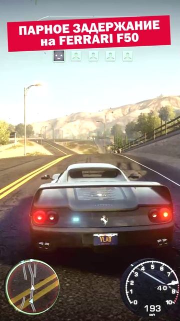 ЗАДЕРЖАНИЕ FORD MUSTANG на НЕМАРКИРОВАННОЙ FERRARI F50 в NFS RIVALS! 🐎#shorts #nfs #погоня #pursuit