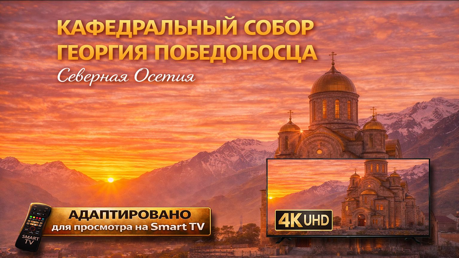Кафедральный собор Георгия Победоносца. Республика Северная Осетия - Алания, г.Владикавказ (UHD)