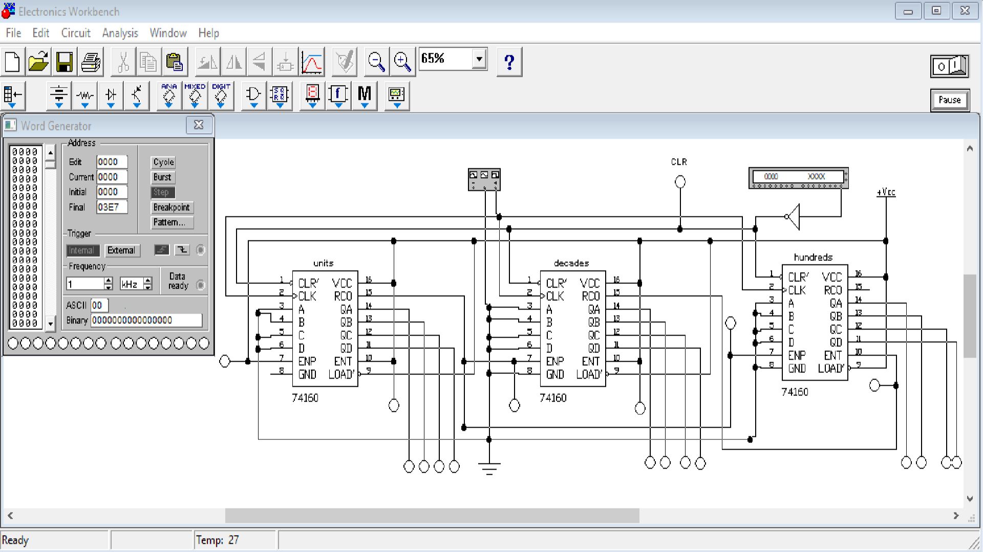 Видеоурок 4.37. Каскадное соединение счетчиков. Часть 3.