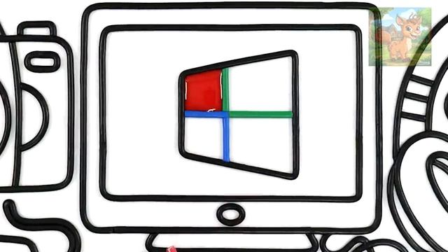 Компьютеры, электронные товары, раскраски и рисование-Как нарисовать мигающие компьютеры для детей