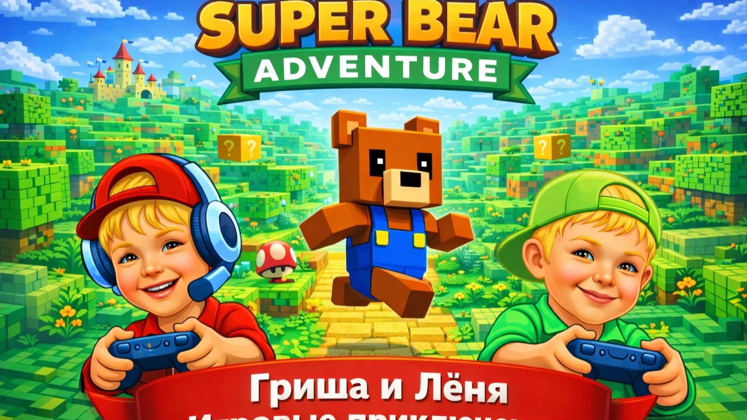 Играем с Гришей в Супер медведь  super bear adventure Часть 2/ Гриша и Лёня: игровые приключения