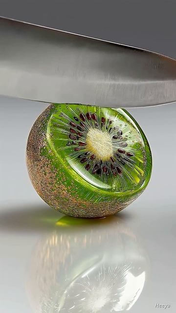 залипательная еда от ИИ. нарезка фруктов