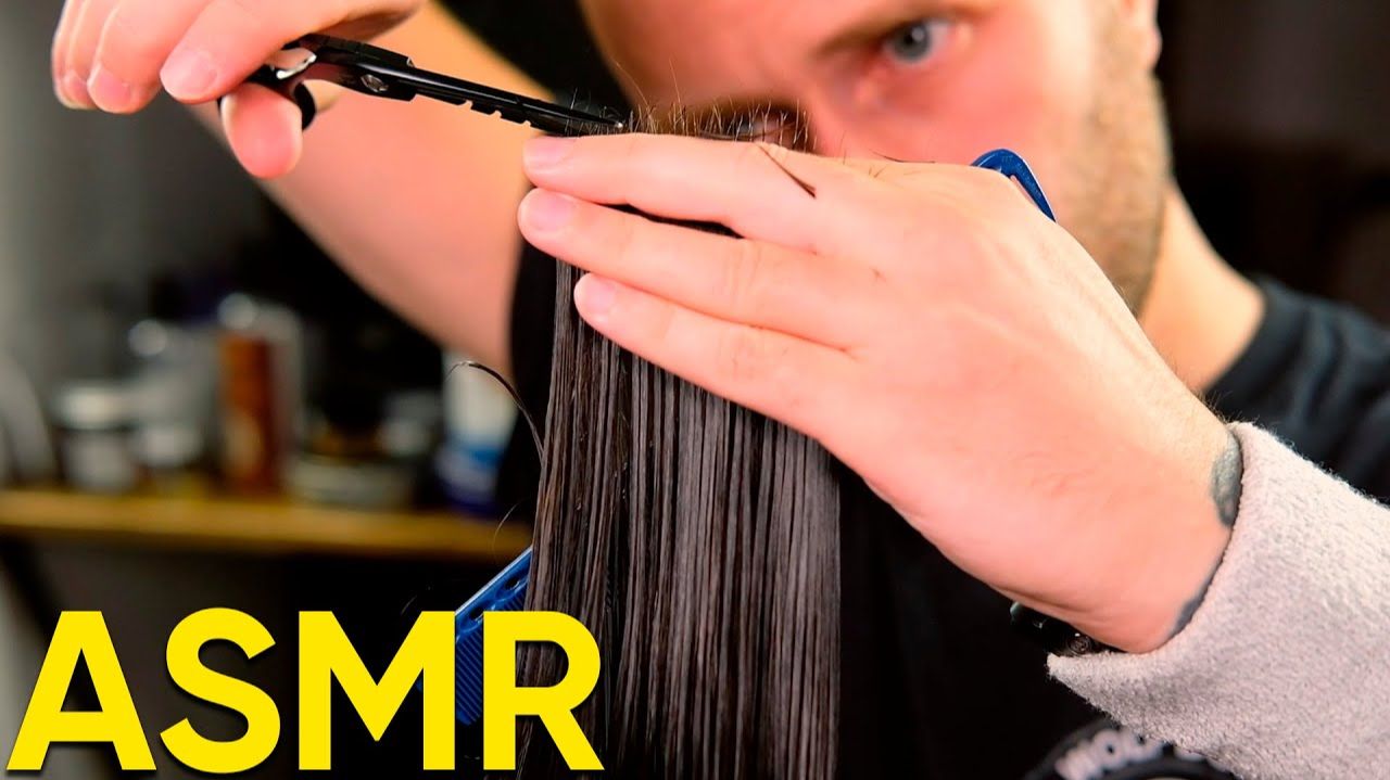 АСМР / ASMR 💈Стрижка только ножницами 22 минуты