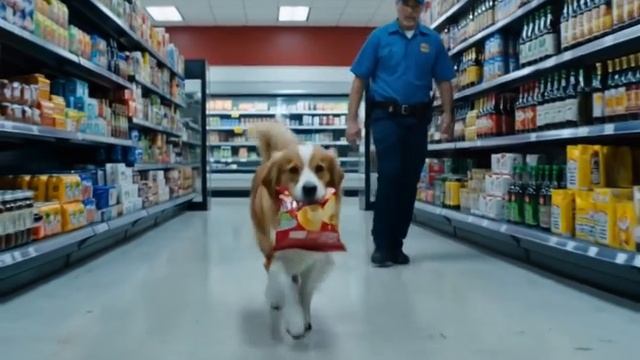 собака бежит по магазину от охраника гав гав