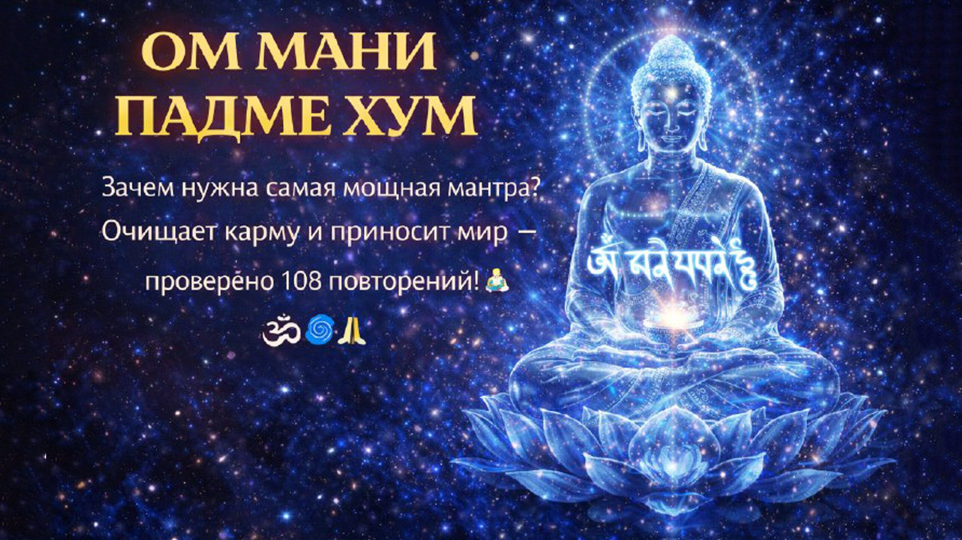 Мантра Ом Мани Падме Хум: Очищает Карму и Дарит Мир? Мгновенный Эффект за 108 Повторений! 🕉️💎🧘