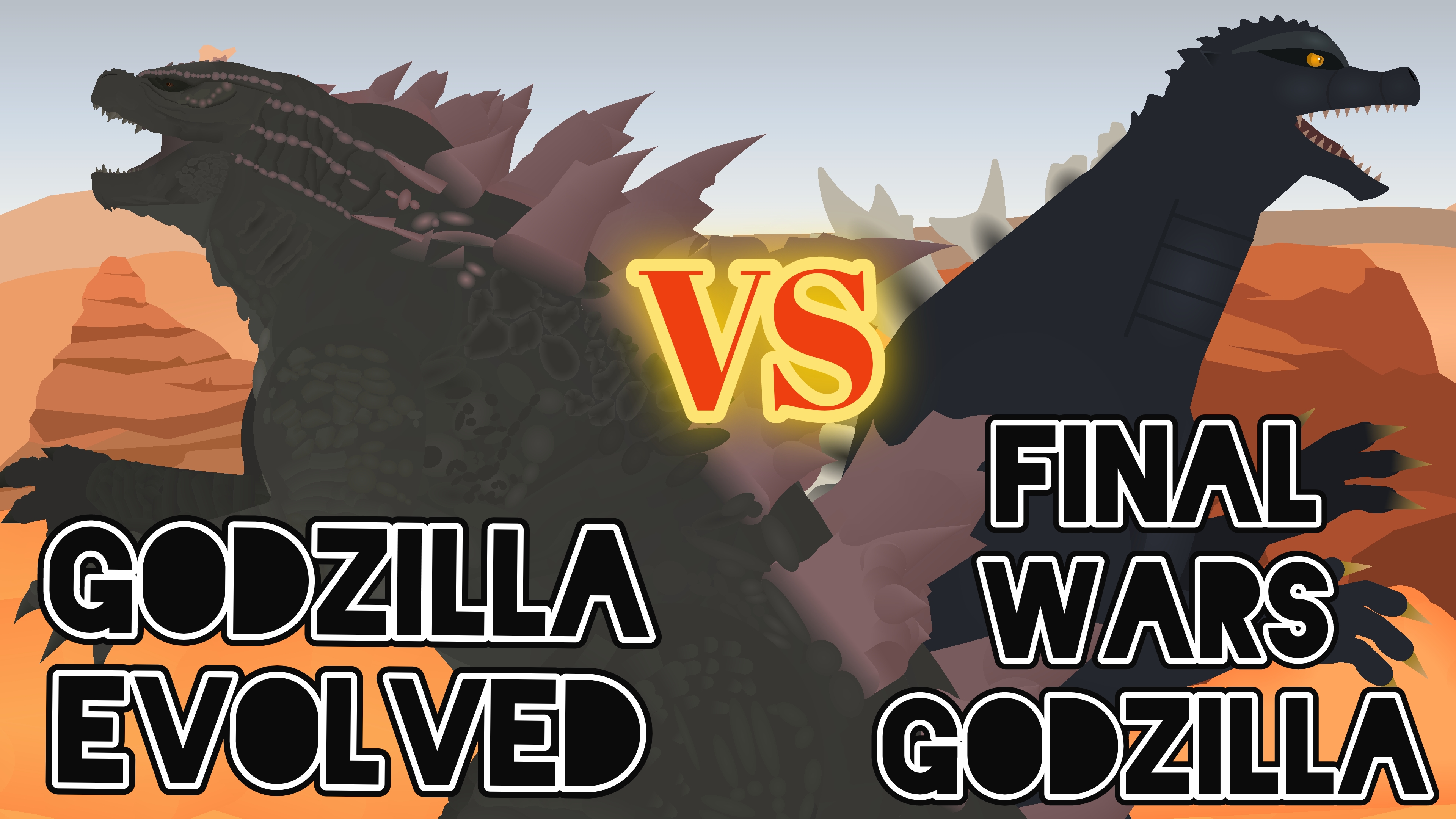Godzilla evolved VS godzilla final wars animation stick nodes