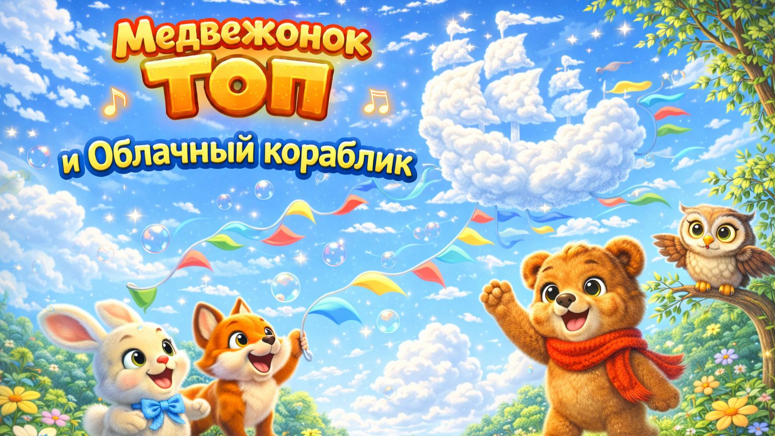 10 серия. Мишка Топ и Облачный корабль. десятая серия про Мишку Топу.