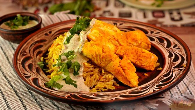 РЫБНЫЙ ПИЛАВ С ОРЕХАМИ И КУРАГОЙ