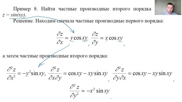 Функции нескольких переменых. 4 Частные производные высших порядков