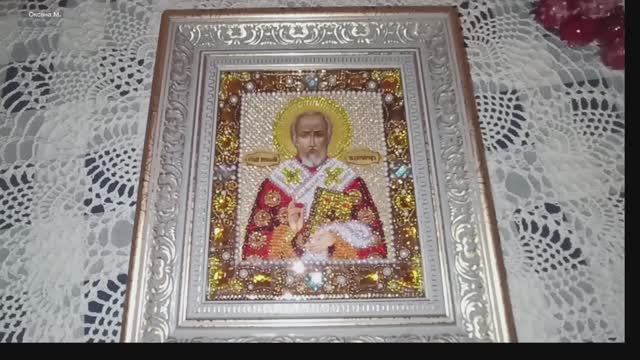 Бисерная вышивка образа Святого Николая Чудотворца.mp4