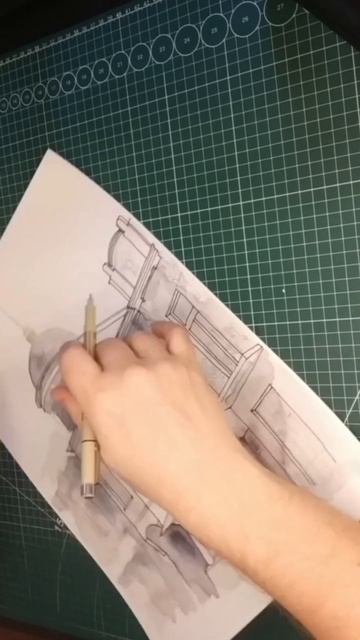Архитектор рисует модерн в Самаре | Акварель и линеры