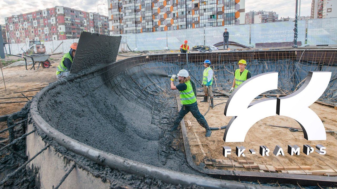 Строительство бетонных скейт парков #FKramps | Concrete skatepark construction