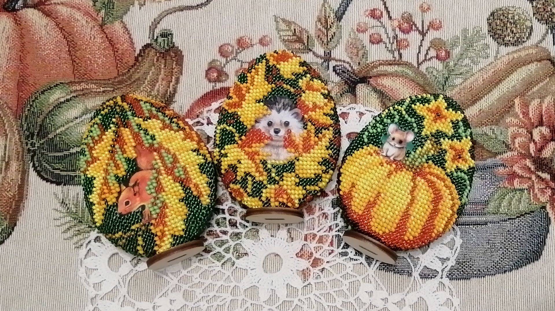 Осеннее трио (Радуга бисера, В-593): от обзора набора до готовой работы