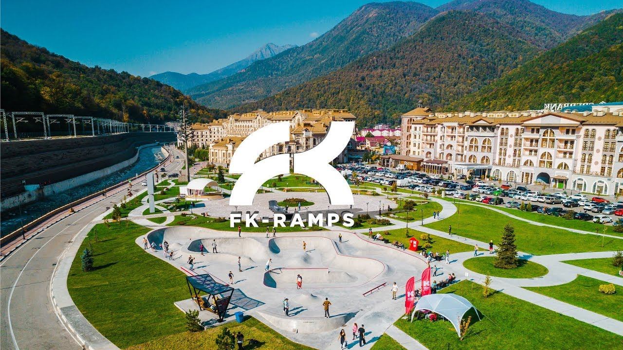 Бетонный скейт парк #FKramps в Красной Поляне | Concrete skatepark in Sochi