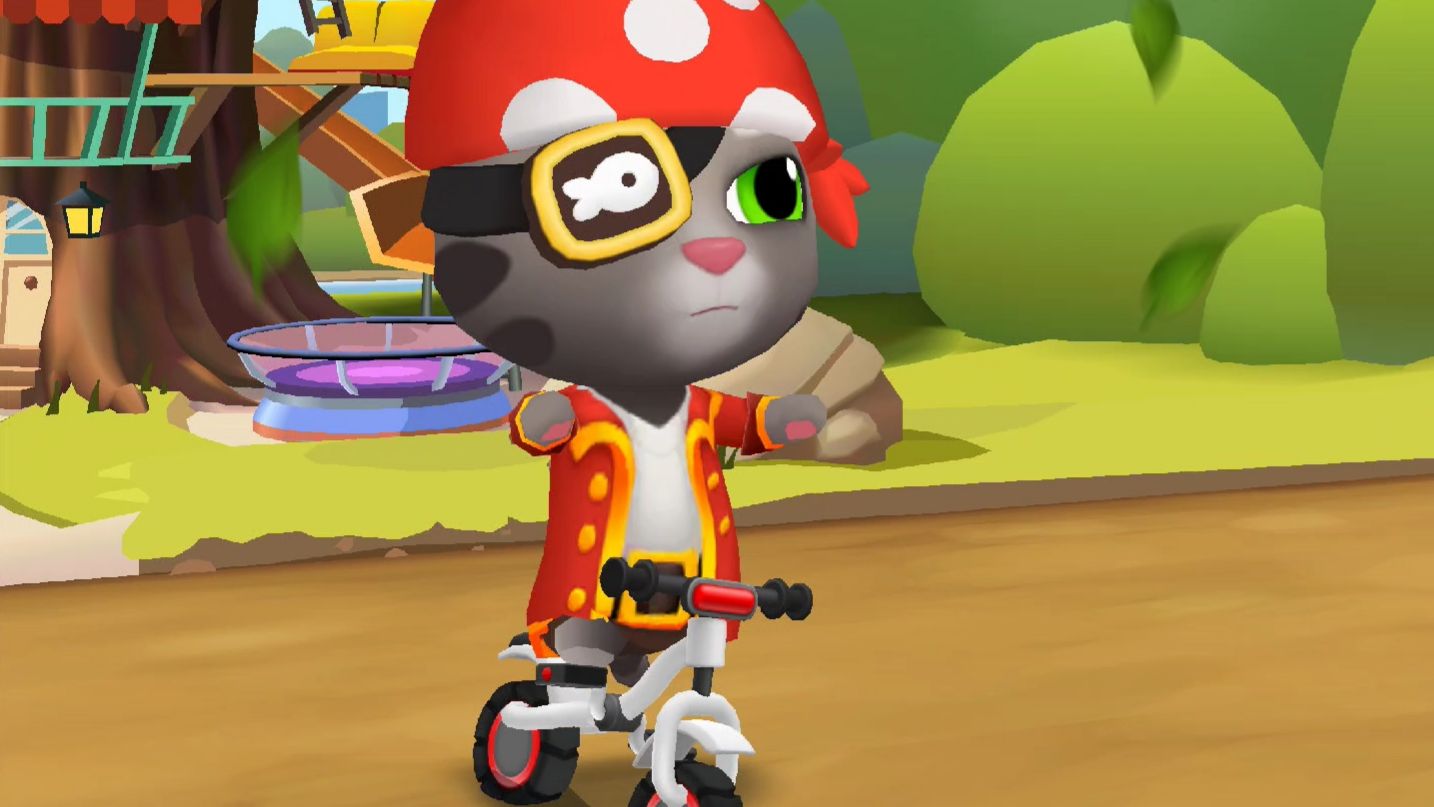 Мультфильмы для самых маленьких Бегалки - Капитан Том на ультрабайке Talking Tom Gold Run