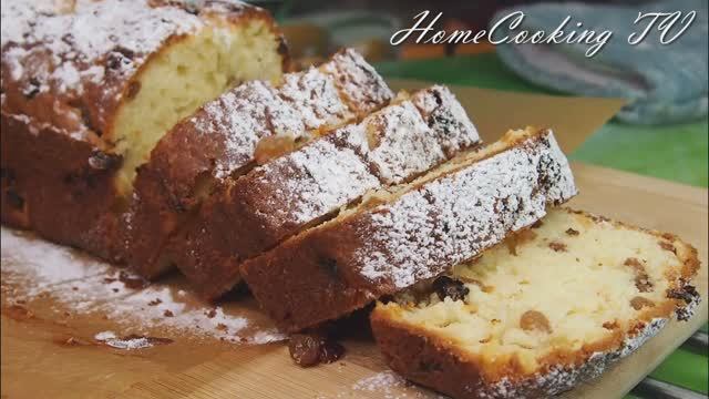 Кекс творожный с изюмом