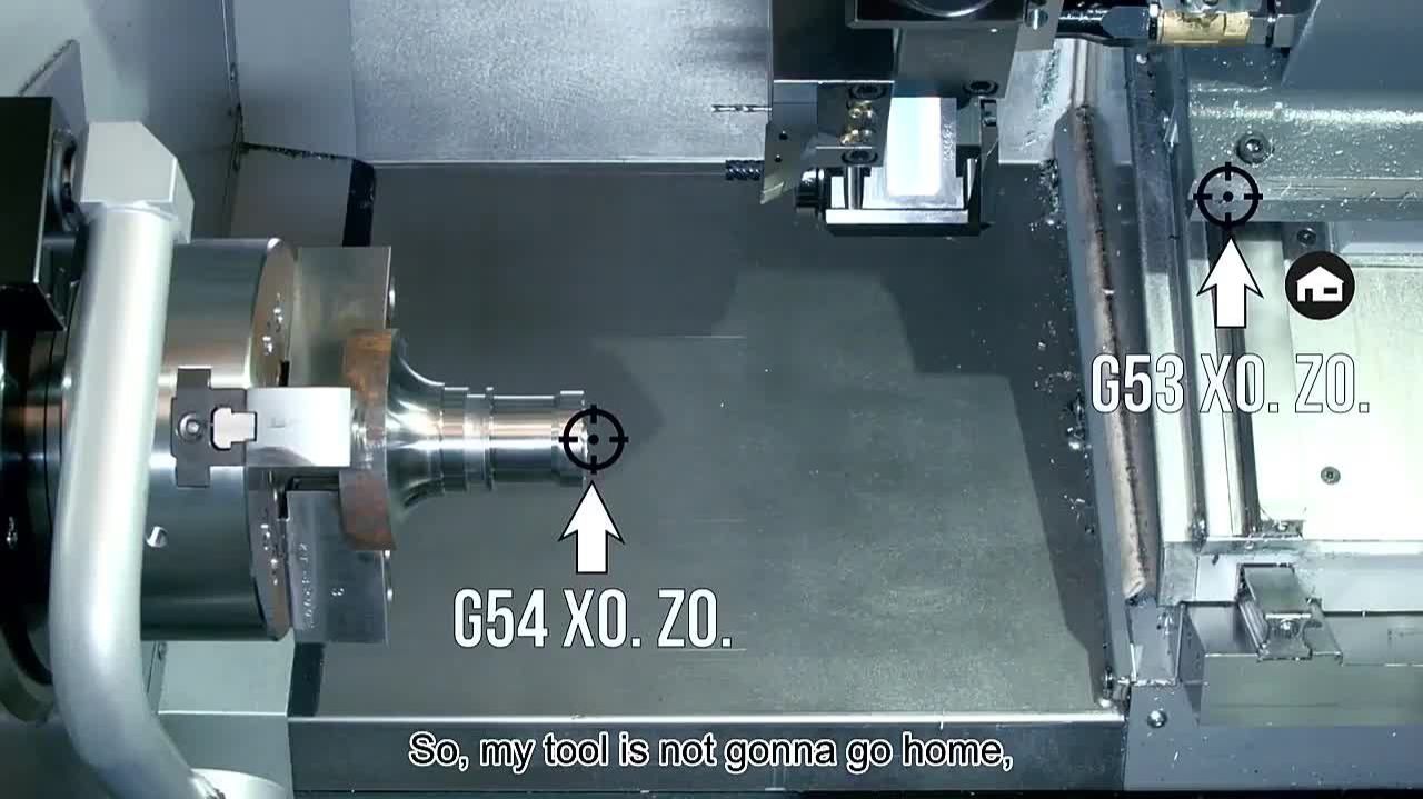 Использование команды G53 вместо G28 на токарном станке Haas