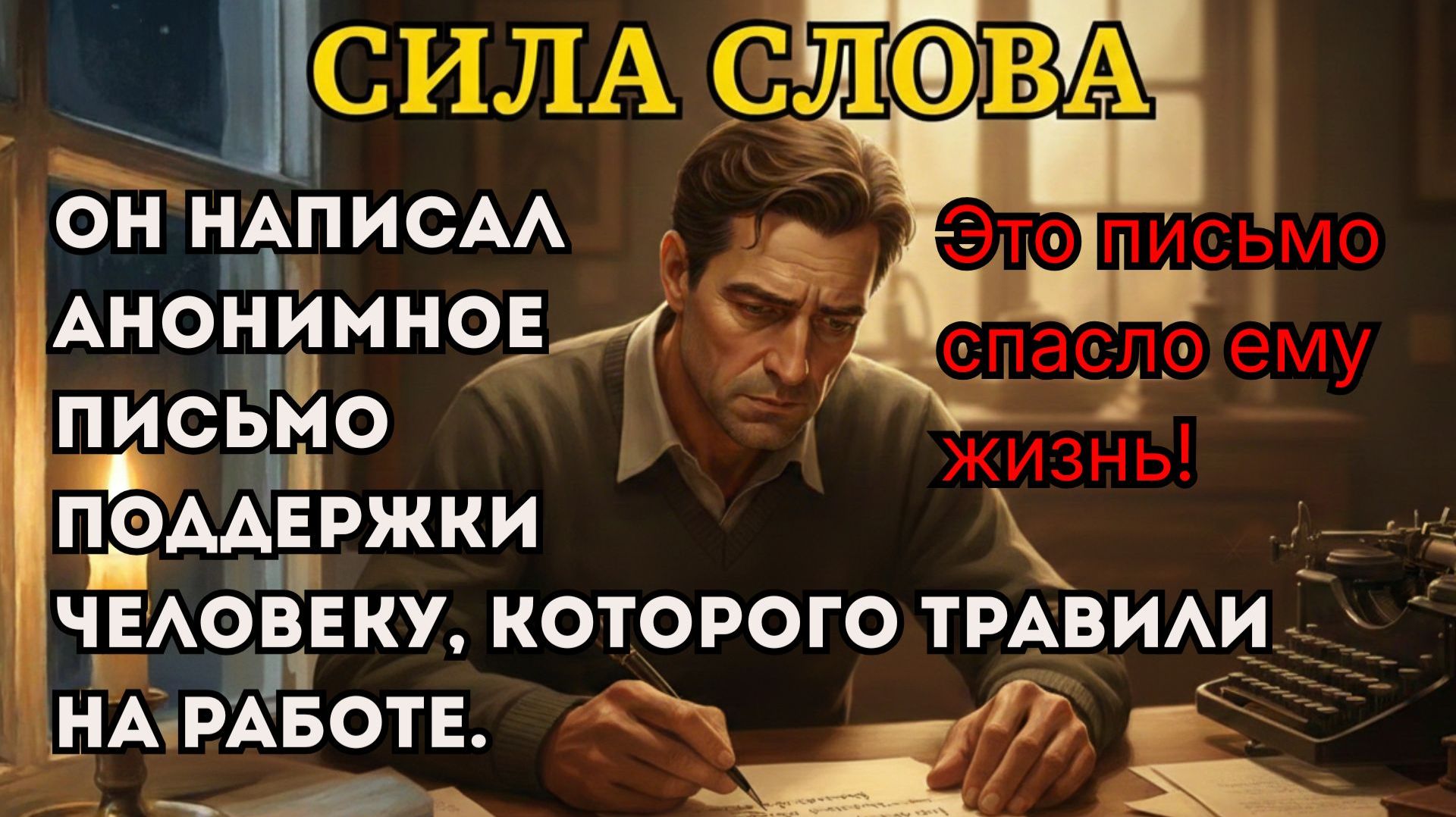 Сила слова. Он написал анонимное письмо поддержки человеку, которого травили на работе.
