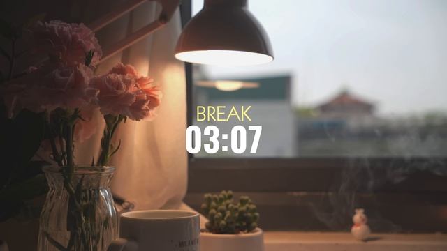 1 час STUDY WITH ME ｜ Relaxing Lo-Fi, Rain sounds🌧️ ｜ Pomodoro 25⧸5 ｜ Rainy Day