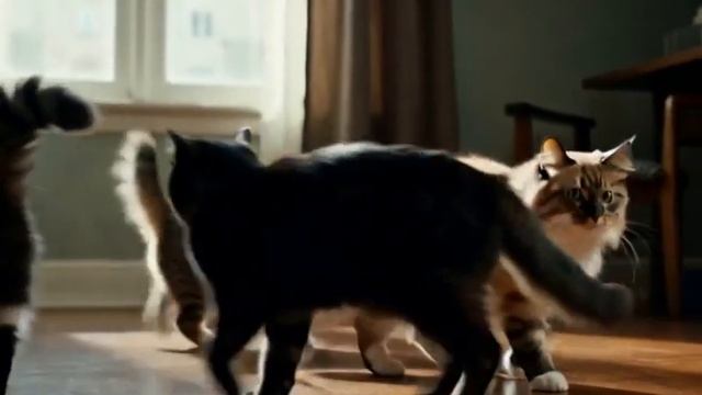 котики танцуют по кругу