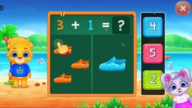 Весёлая математика 1 класса. На Русском. Игра для детей.