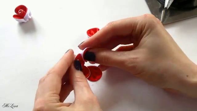 Цветок из ленты _ Зажим с Цветком Канзаши, МК _ DIY Kanzashi Flower Hairclip