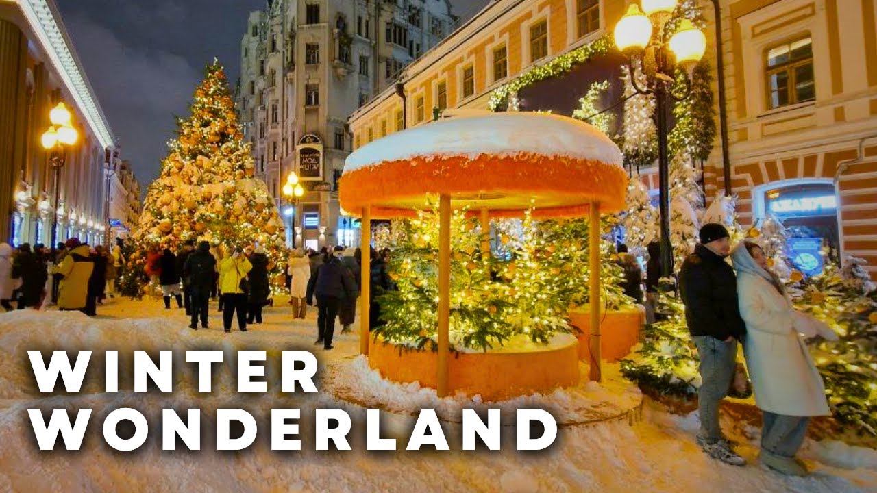 Moscow's Old Arbat Street Turns into a Tangerine Paradise