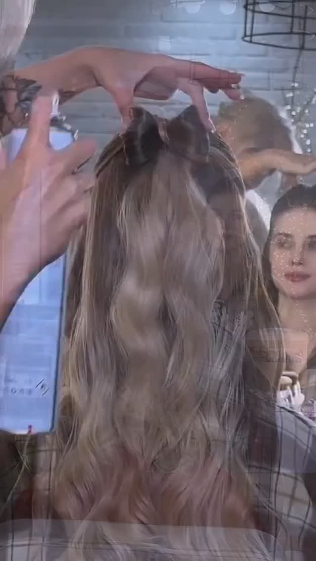 Милый бантик из волос и нежная мальвинка #прическа #укладка #волосы #локоны