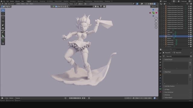 Лепка в Blender боевой феи