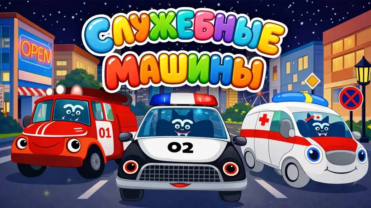 Мультфильм про машинки - Скорая помощь, Полицейская машина, Пожарная машина. #мультфильмдлядетей