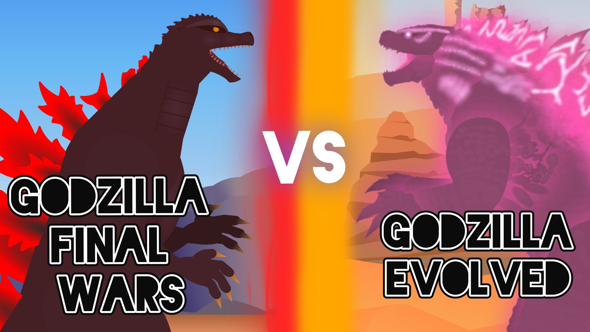 Godzilla evolved vs Godzilla final wars animation Full Cut stick nodes
